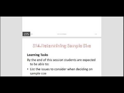 LESSON 14:DETERMINING SAMPLE SIZE - YouTube