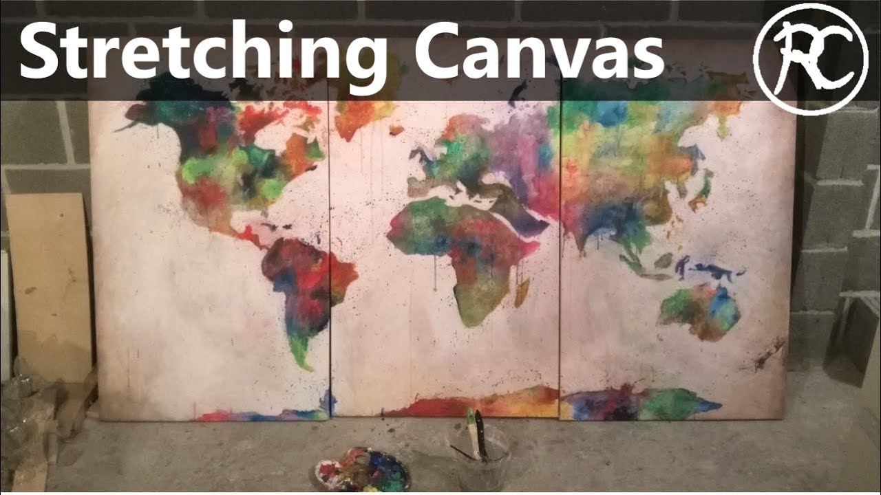 Making three stretched canvases for tryptic - YouTube