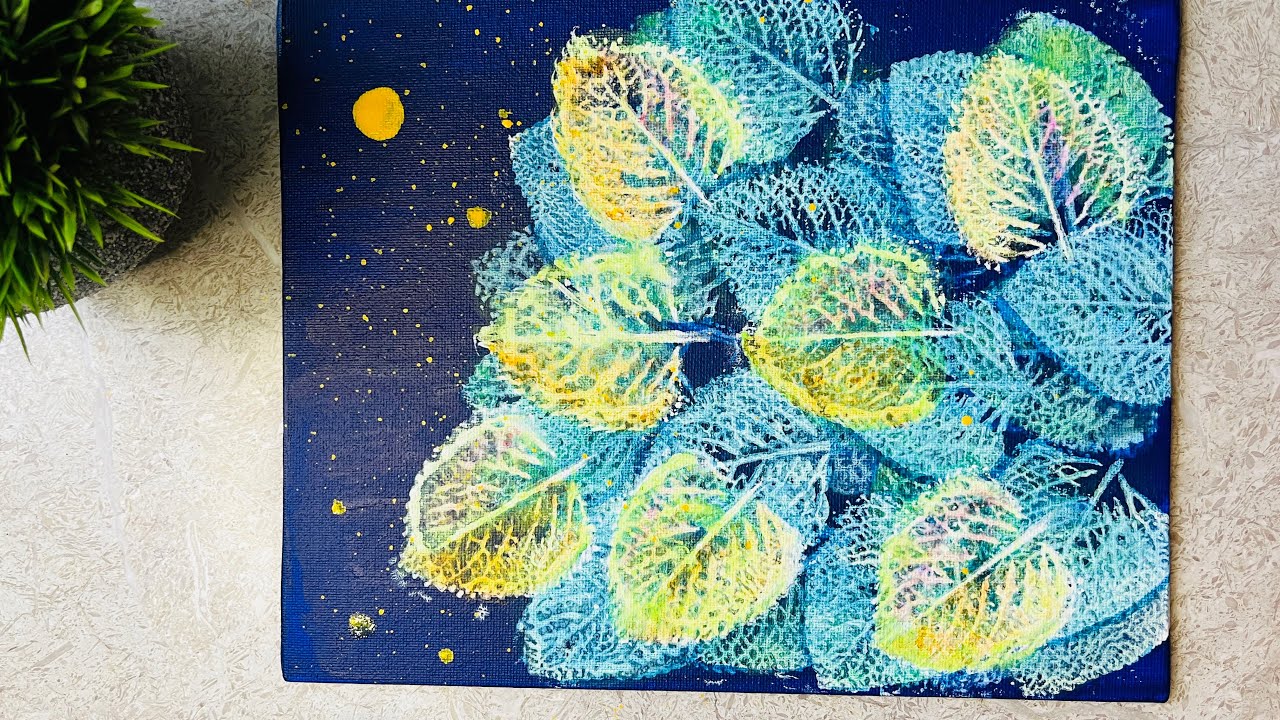 Leaf stamp painting| leaf imprint | Easy leaf stamps - YouTube
