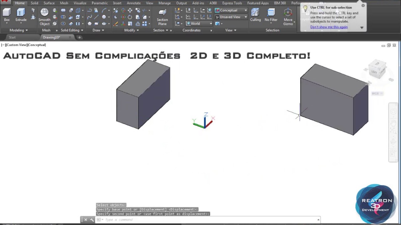Curso AutoCad 3D comando ALIGN Por Rodrigo Lorenzi - YouTube