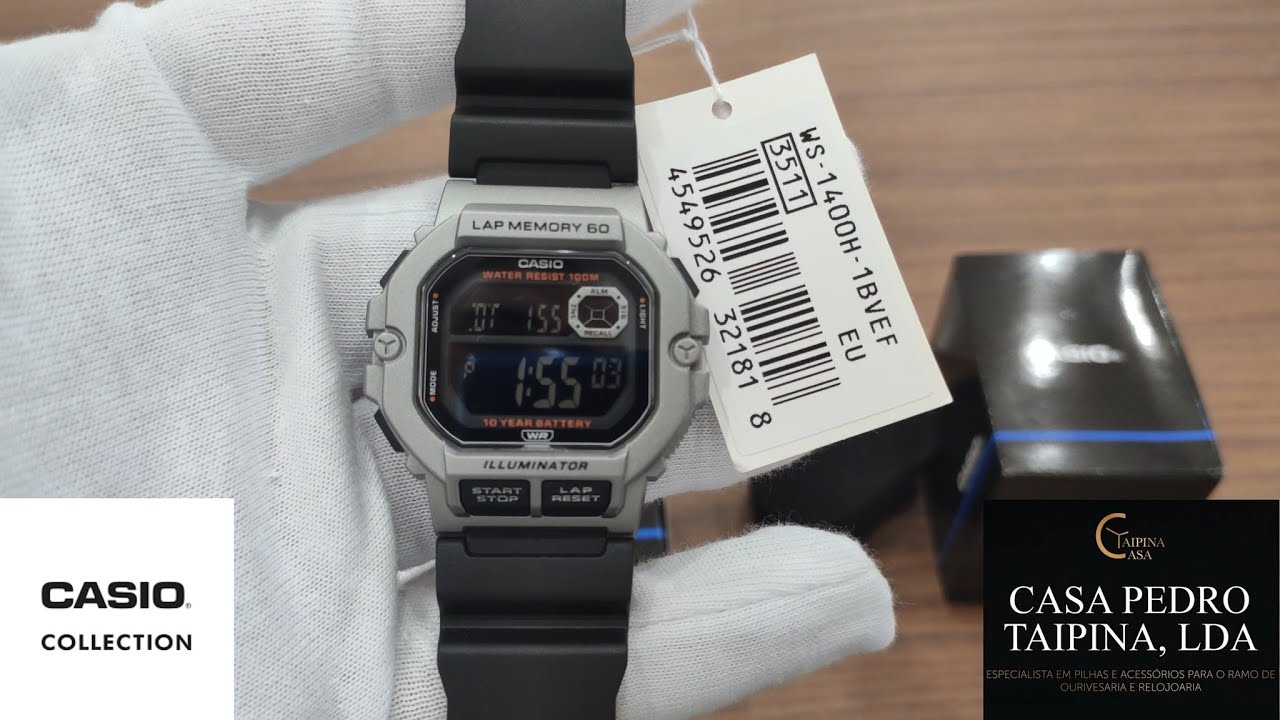 CASIO COLLECTION WS-1400H-1BVEF - YouTube