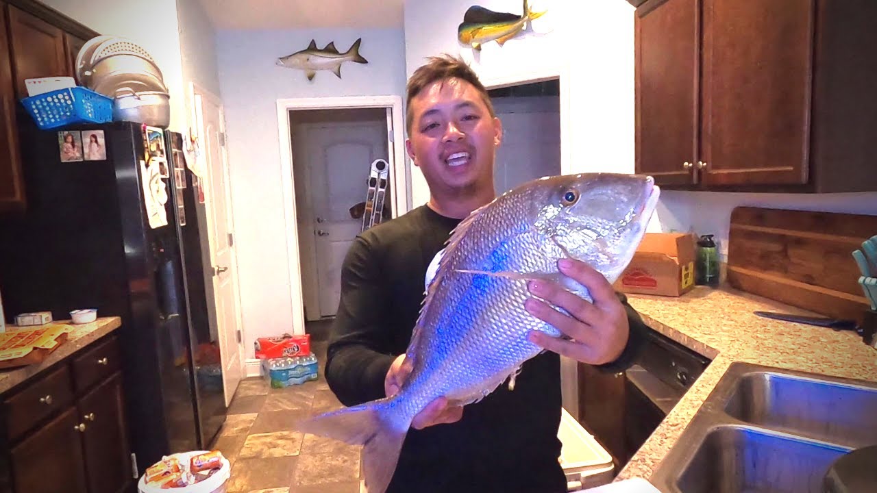 FISHING for GROCERIES (HOW TO CATCH CLEAN COOK PORGY) - YouTube