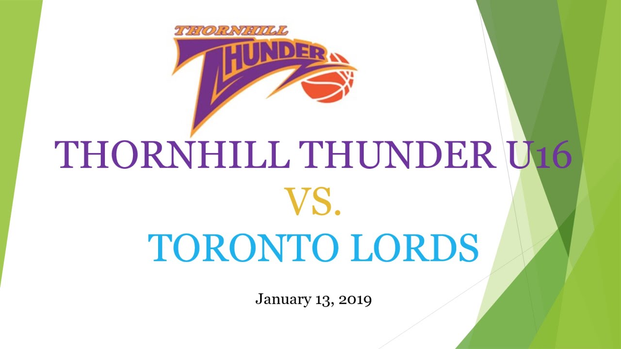 Thunder U16 vs. Toronto Lords - YouTube