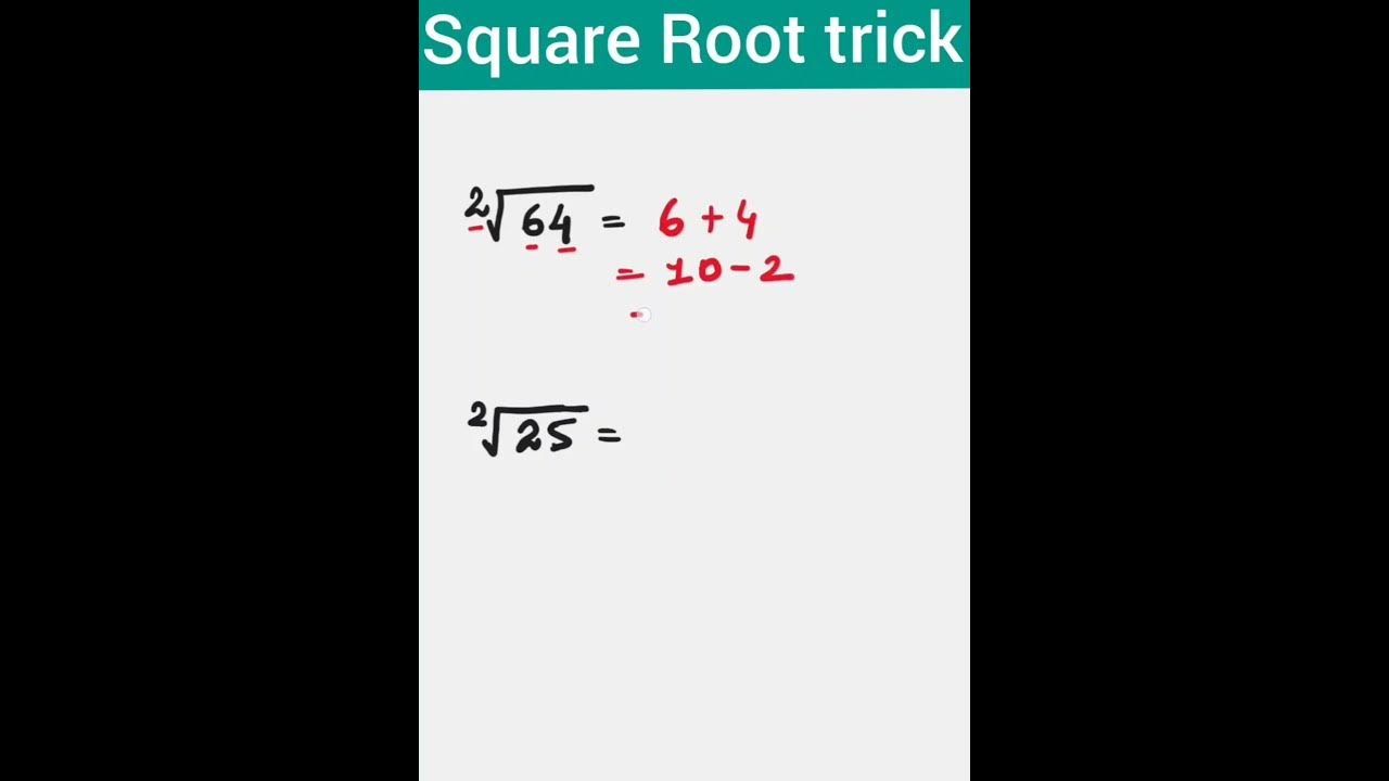 Square Root Trick youtubeshorts YouTube square-root-trick-youtubeshorts-youtube