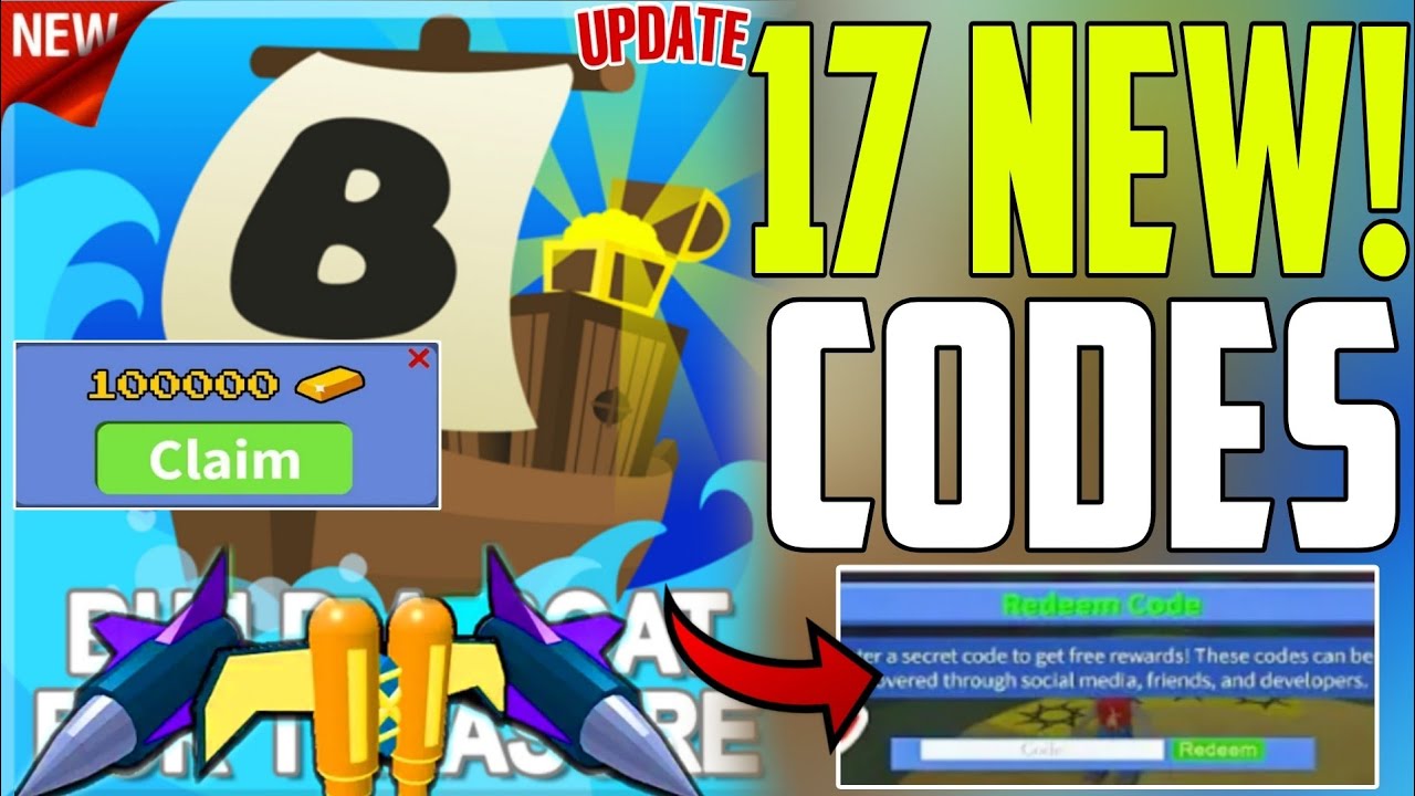 NEW UPDATE BUILD A BOAT FOR TREASURE ROBLOX CODES 2025 - BUILD A BOAT ...