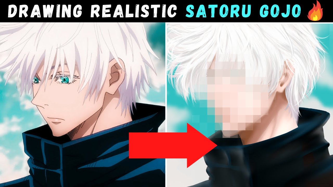 Drawing SATORU GOJO in REALISTIC style - [Jujutsu Kaisen] - Anime/Manga ...