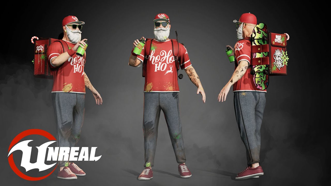 Animated Low poly Game Ready SANTA HOOLIGAN / 3D - YouTube