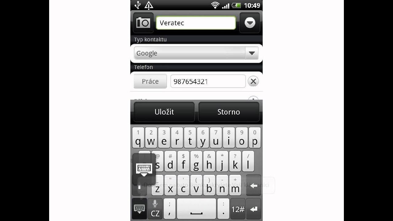 Jak uložit telefonní číslo v Android telefonu - YouTube