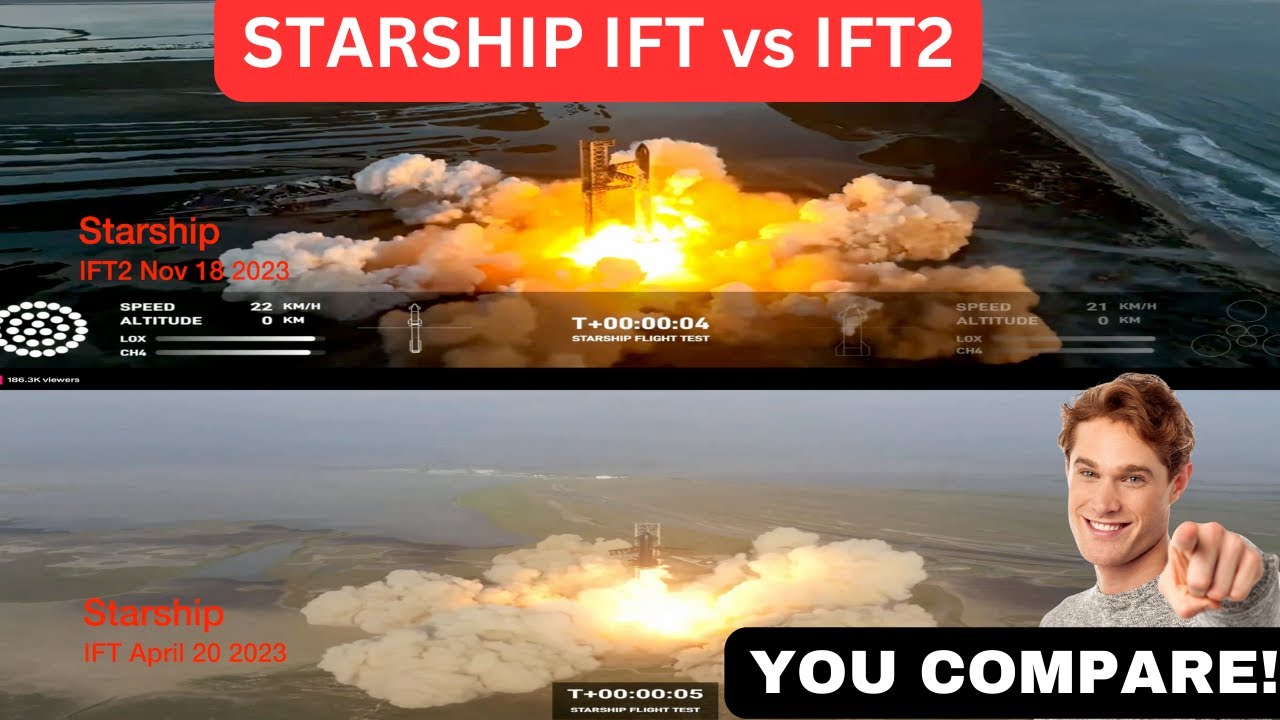 Watch This Amazing Time Synced Comparison of Starship IFT and IFT2 ...