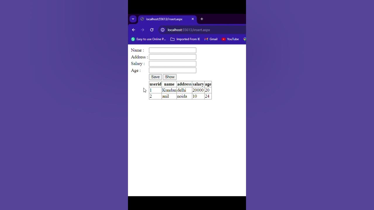 Show data with help of Gridview in #aspdotnet #coding #youtubeshorts #comment #webdevelopment ...
