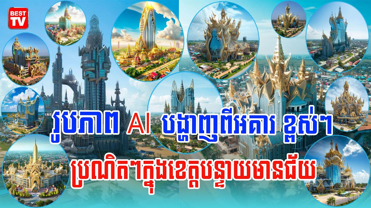 រូបភាព AI បង្ហាញពីអគារ ខ្ពស់ៗ ប្រណិតៗក្នុងខេត្តបន្ទាយមានជ័យ - YouTube