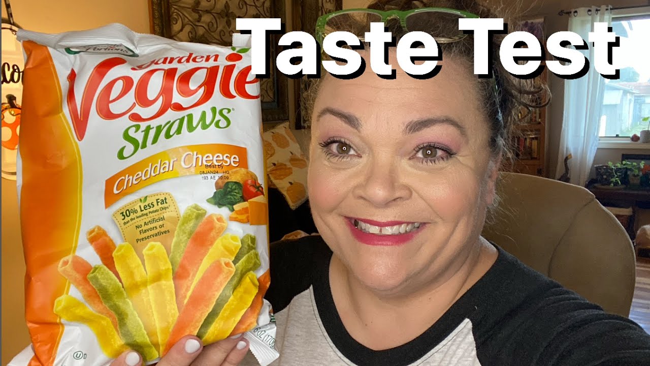 Taste Test! Veggie Straws Cheddar Cheese - YouTube