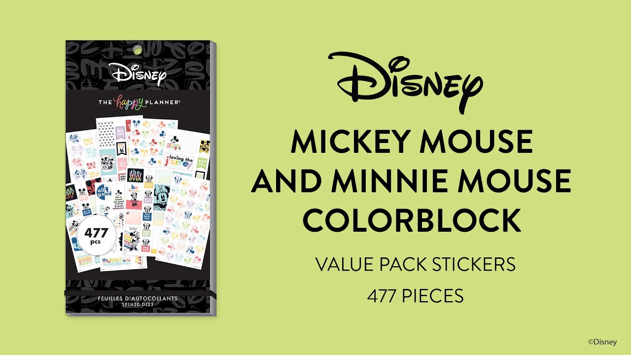 THP Disney © Colorblock Mickey Minnie 30 Sheet Sticker Pad | SP1H30 ...
