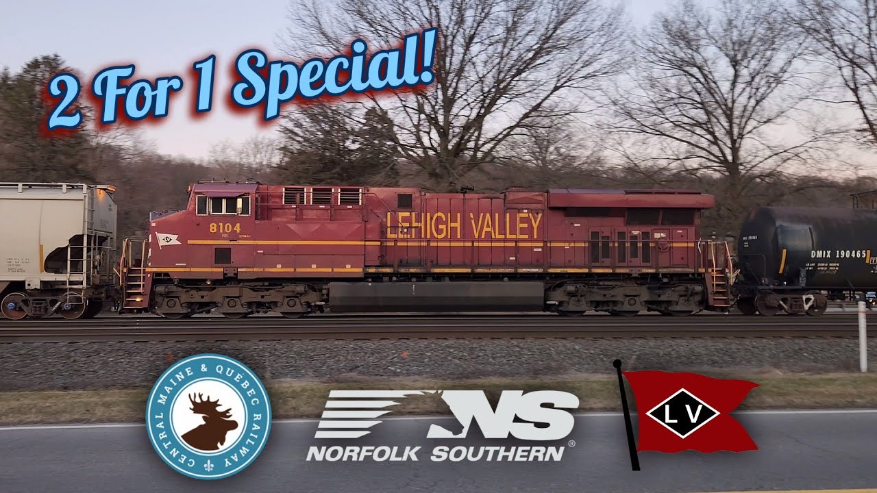 Former Central Maine & Quebec Unit & Lehigh Valley Heritage Unit On NS 11V - Leetsdale, PA - YouTube