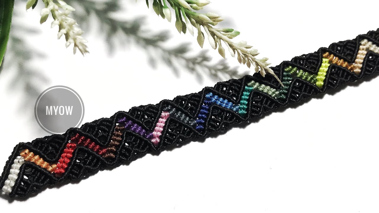 COLORFUL ZIGZAG BRACELET - MACRAME BRACELET- MYOW 431 - YouTube