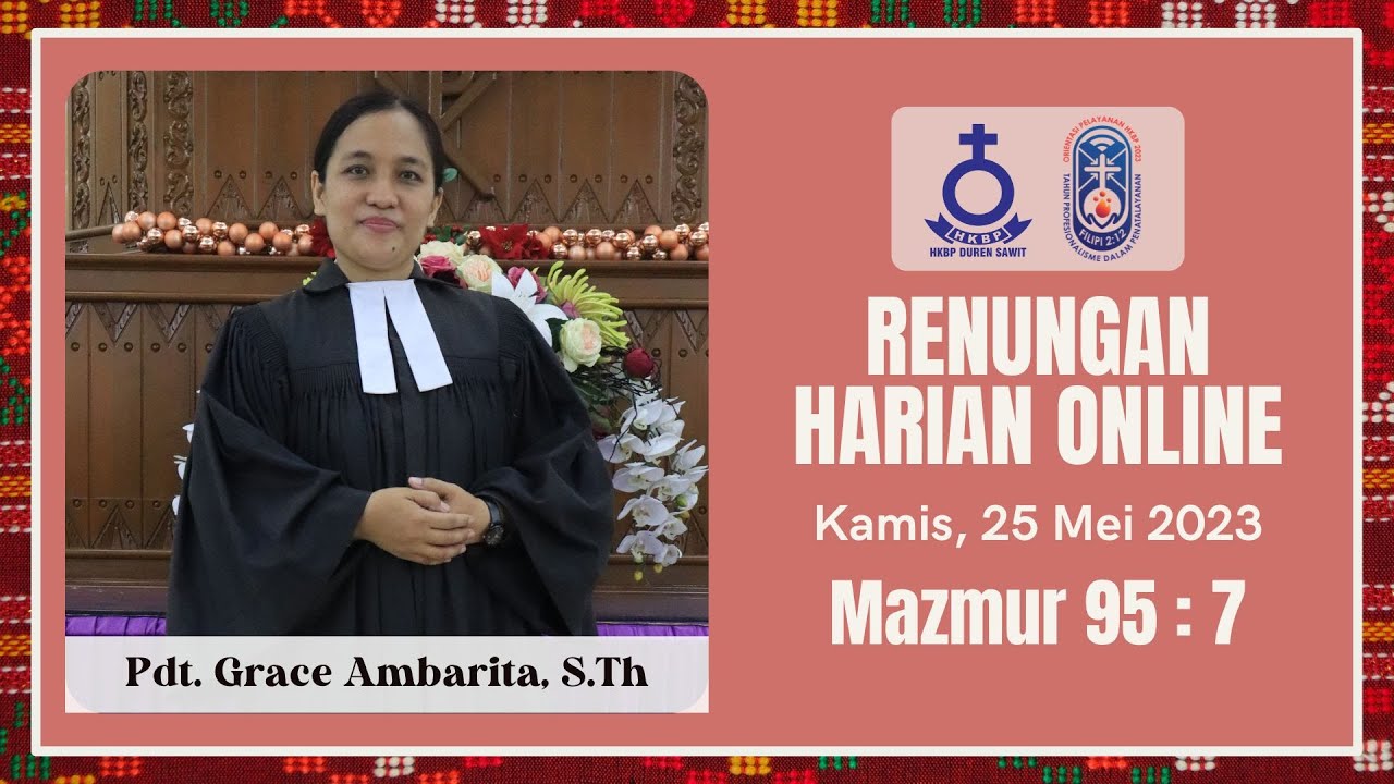 Renungan Online HKBP Duren Sawit 25 Mei 2023 - YouTube