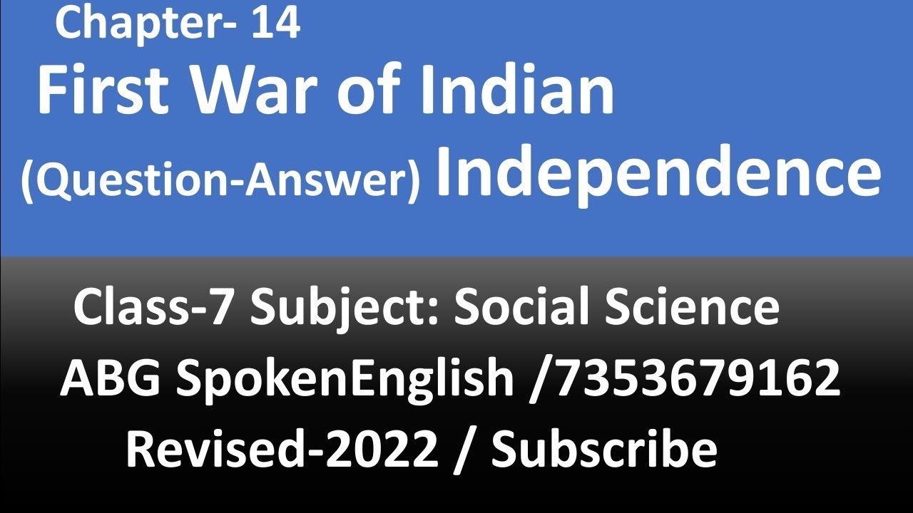 Class-7|Social Science|Chapter-14 First War of Indian Independence ...