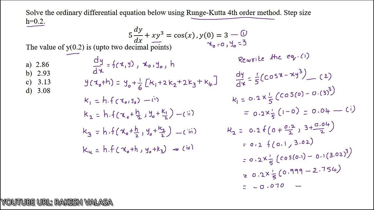 Runge Kutta 4th Order Method To Solve Ordinary Differential Equation Runge Kutta 4th Order Method To Solve Ordinary Differential Equation