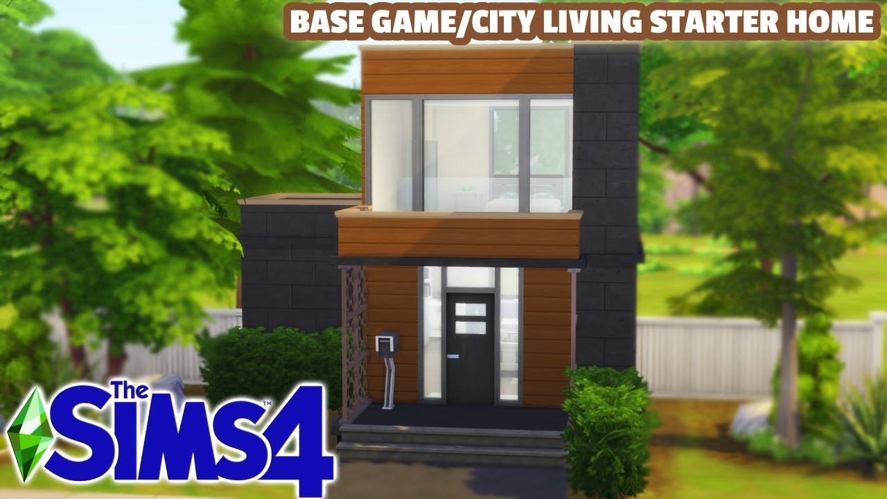 BASE GAME/CITY LIVING STARTER HOME | The Sims 4: Tazkabaz Speed Build ...