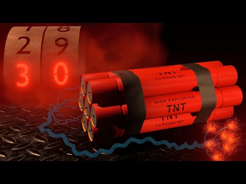 30 Second Timer Bomb 💣  TNT red | 3D Timer