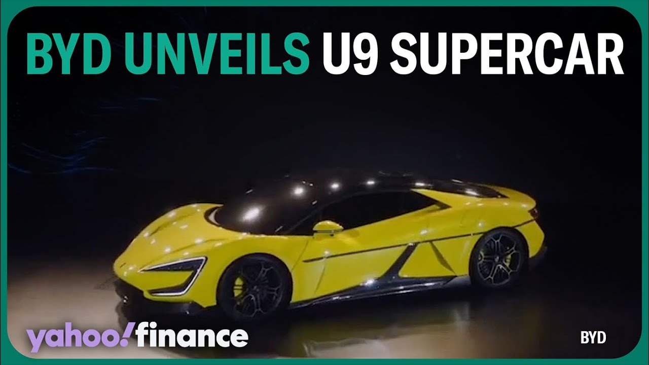 BYD debuts all-electric U9 supercar at Geneva Motor Show - YouTube