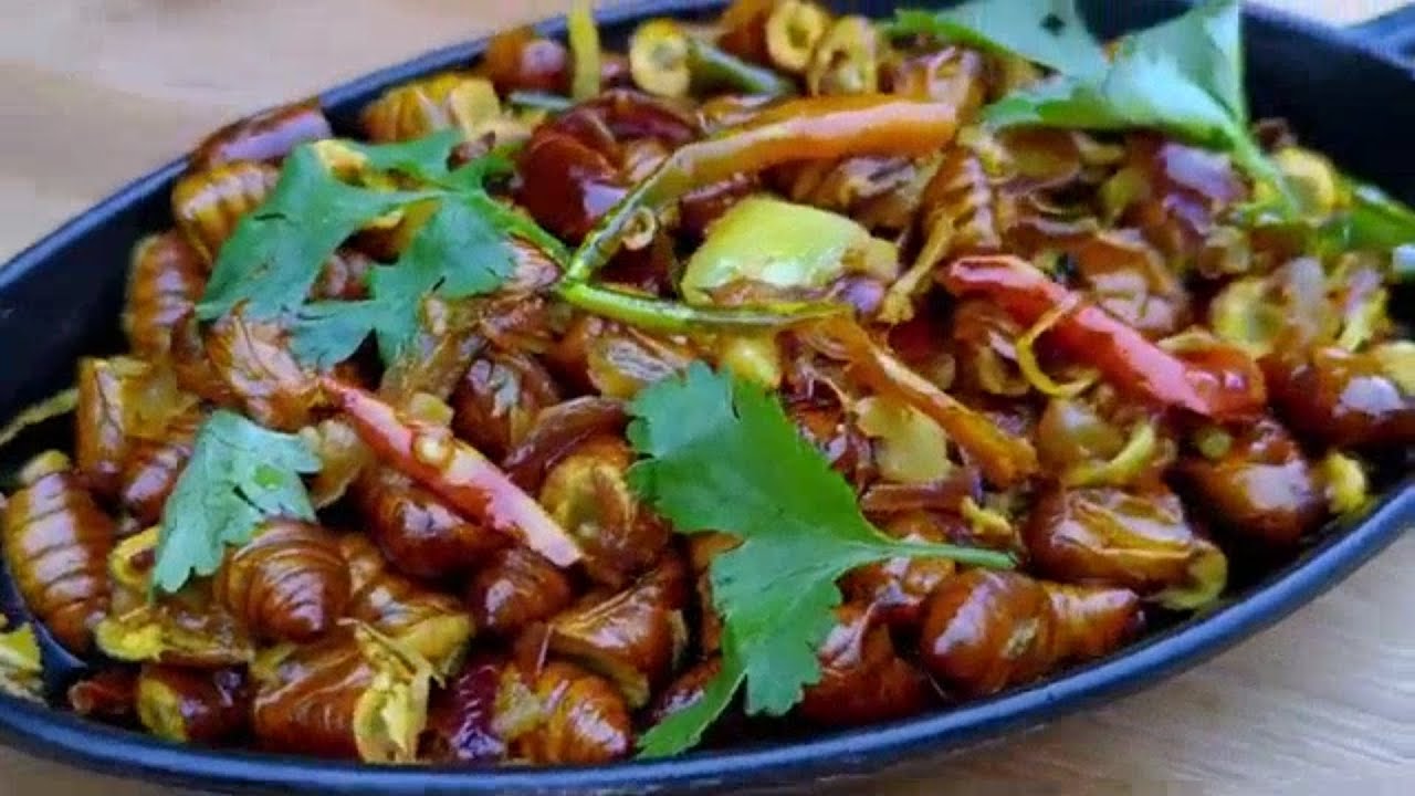 Silkworm_with_fermented_bamboo_shoots____Silkworm_fry_recipe____Cooking ...