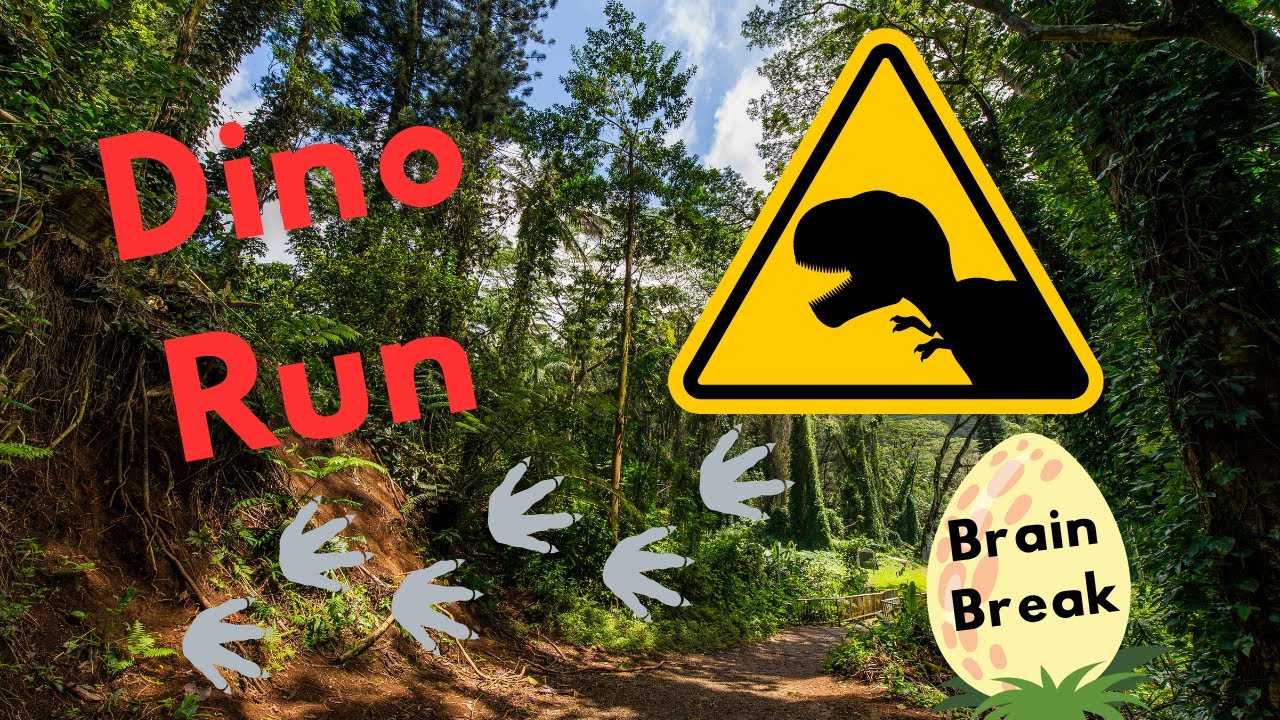 Dino Run | Brain Break | Fitness Run| Interactive PE| Physical ...