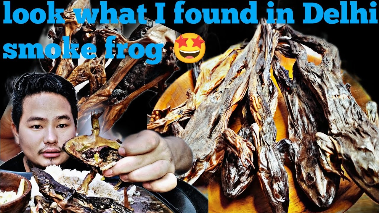 smoke frog with Axone/ fresh bamboo-shoot with potato/Naga Mukbang ...