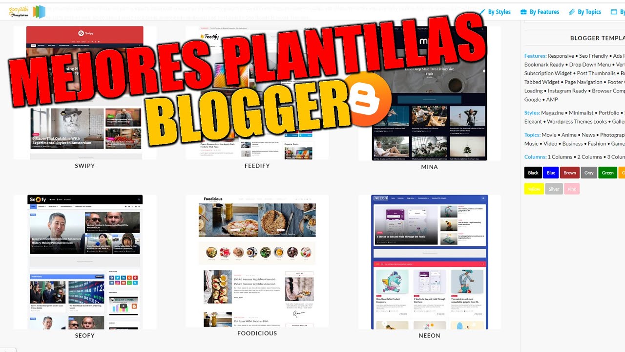 Mejores PLANTILLAS para web de BLOGGER GRATIS [2025] - YouTube
