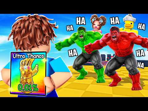 I Pretended to be a NOOB in Superhero Obby, Then used OP THANOS Powers...