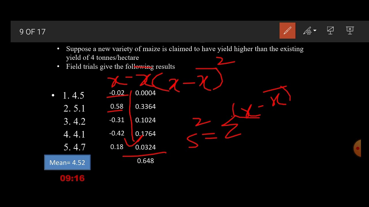 Types of t test, One sample t test explained with solved example for ...