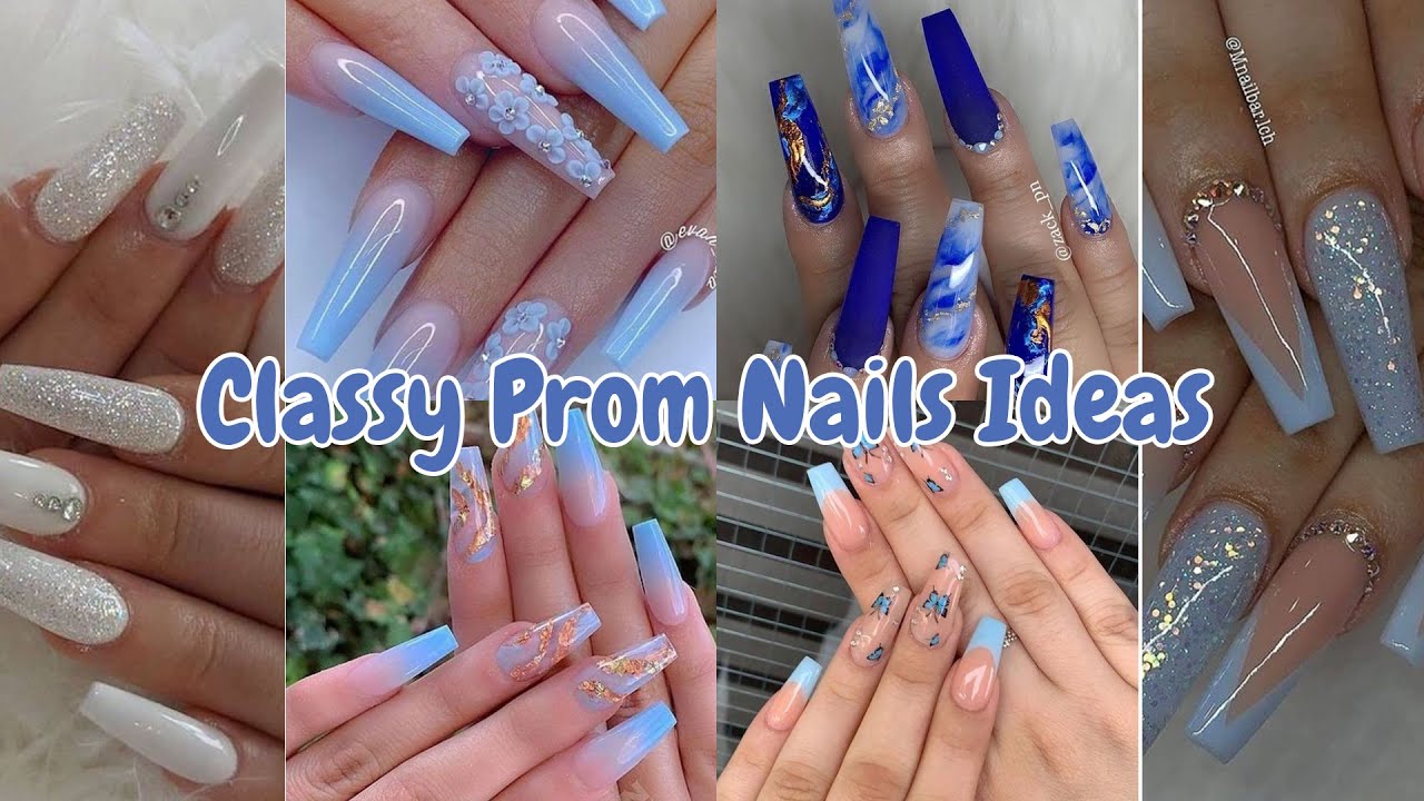 Simple Nails For Prom Classy Nail Ideas With Glitter For Prom - YouTube
