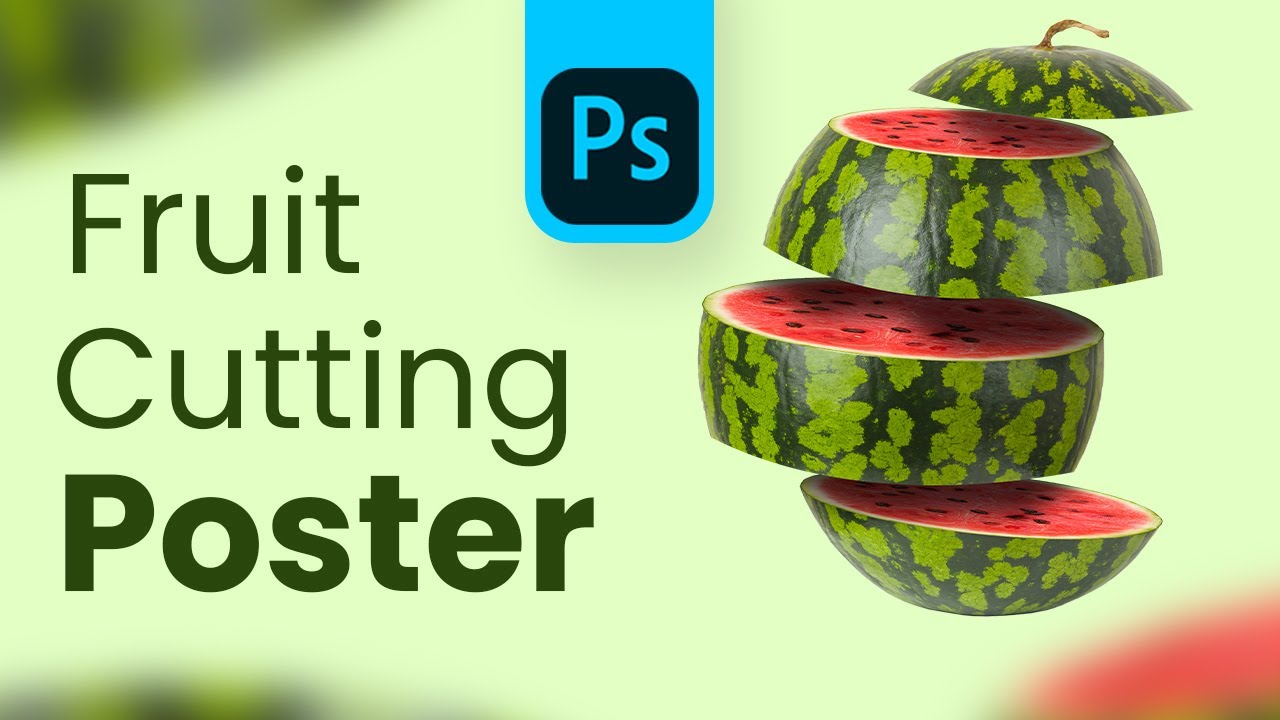 Fruit Cutting Advertising Poster Design| Adobe Photoshop 2022 - Photo ...