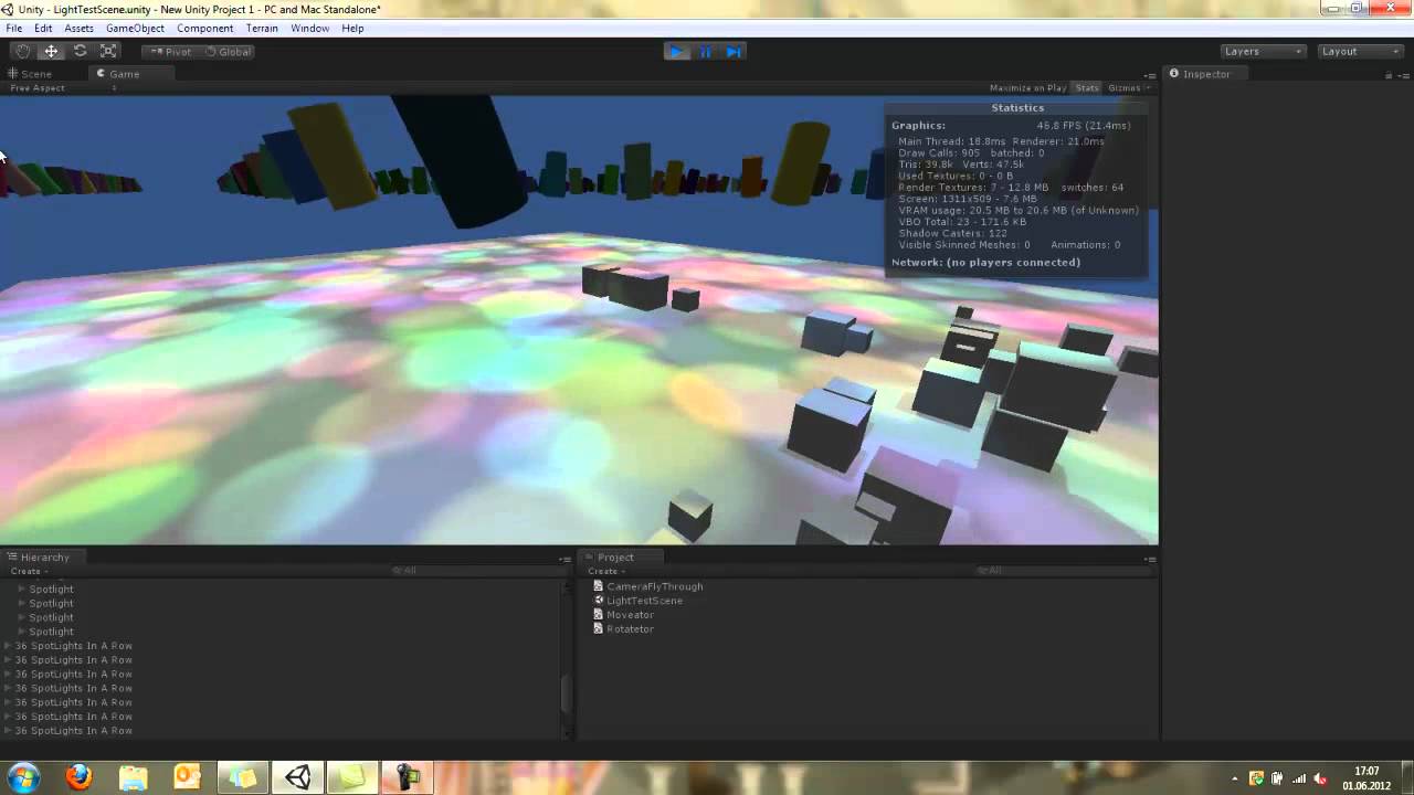 Unity Spotlight Peformance Test - YouTube