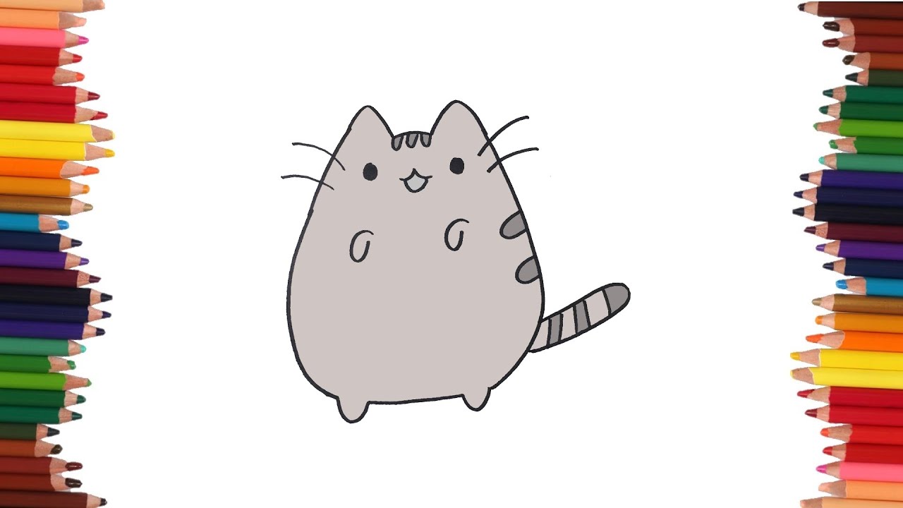 como dibujar a pusheen | Dibujos faciles - YouTube