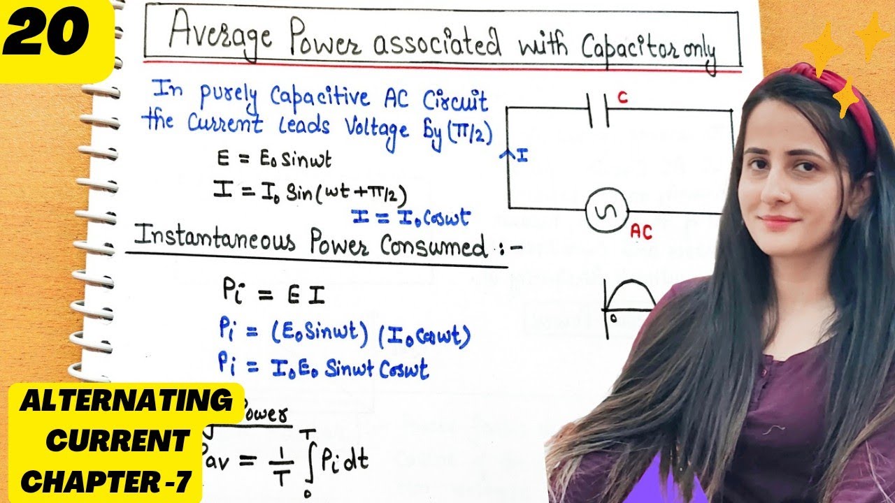 20) Average Power associated with Capacitor only| Alternating current ...