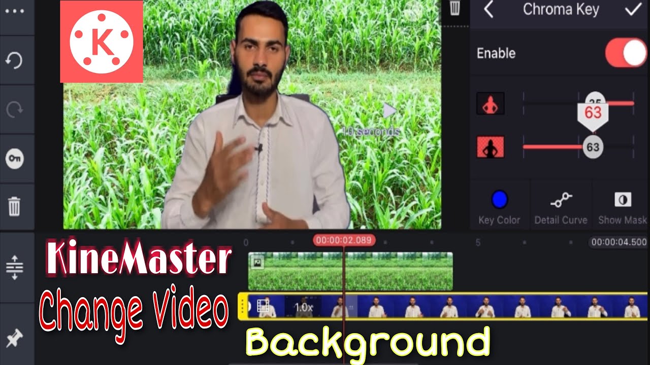 How to Change Background In YouTube videos | KineMaster Blue Background ...