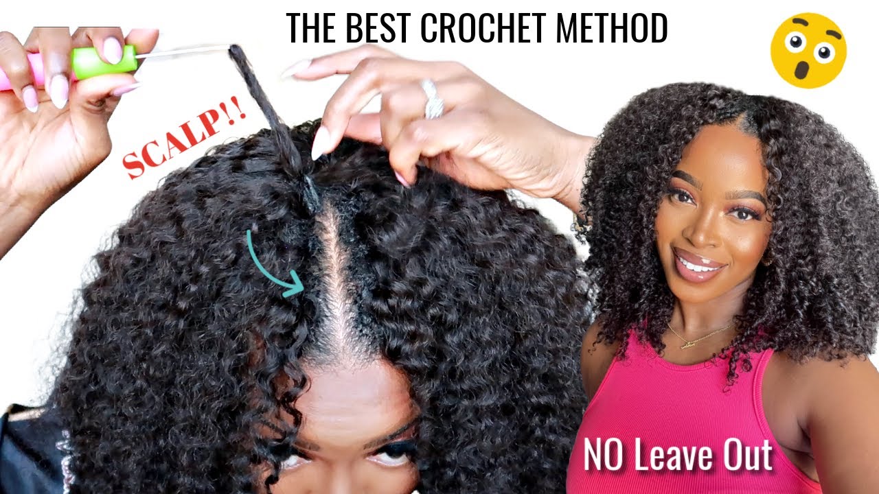 😳VIRAL CROCHET BRAID METHOD on a V Part WIG🔥THE BEST NO Lace NO Glue ...