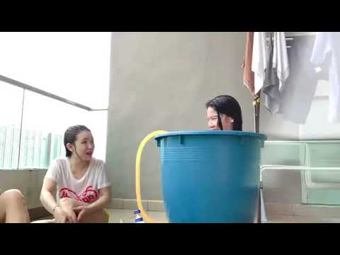 taking a bath challenge no bra and Panty with her friends 7