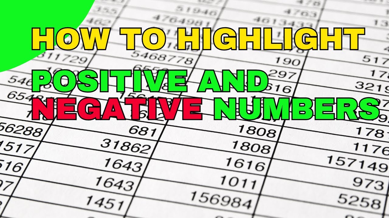 How to Highlight Positive and Negative Numbers with Custom Number ...