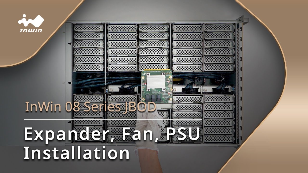 InWin 08 Series JBOD Expander Fan PSU Installation - YouTube