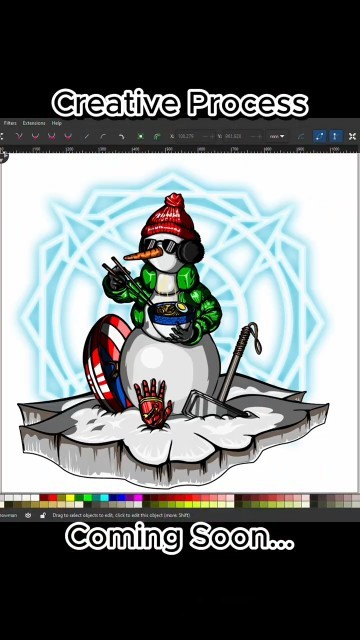 Snowman Eating Ramen Design Teaser – Perfect for Printing Businesses ...