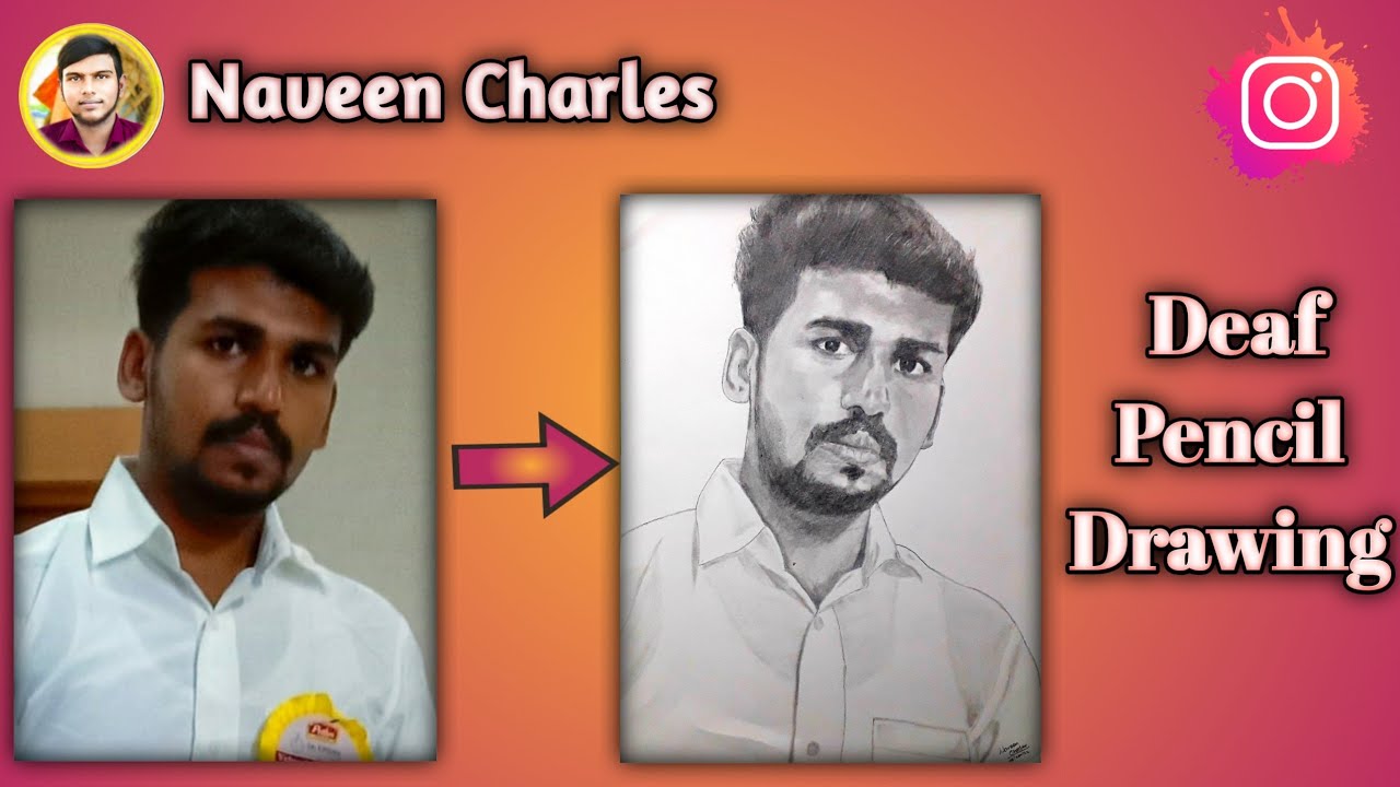 No.9 *DEAF* || how to draw men for beginners || realistic pencil ...