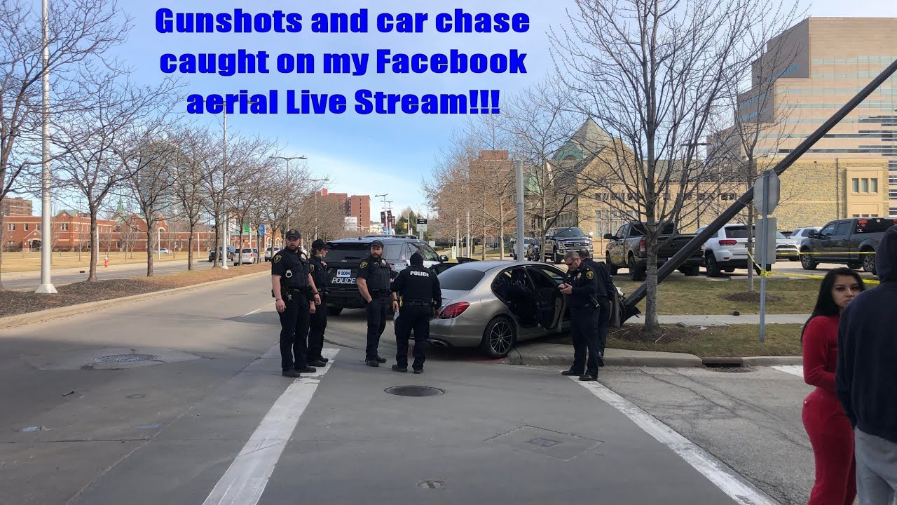 Gunshots and car chase caught on my Facebook aerial Live Stream ...