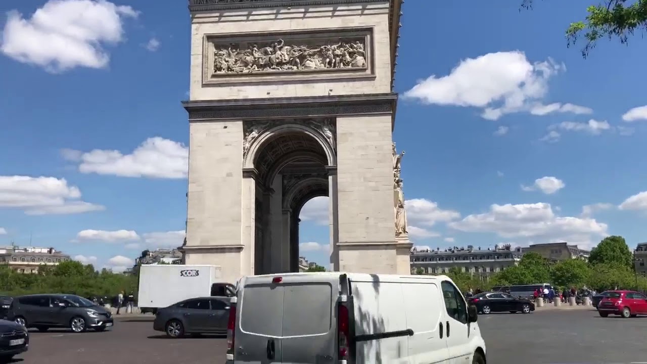 World's craziest roundabout Paris Arc De Triumph - YouTube