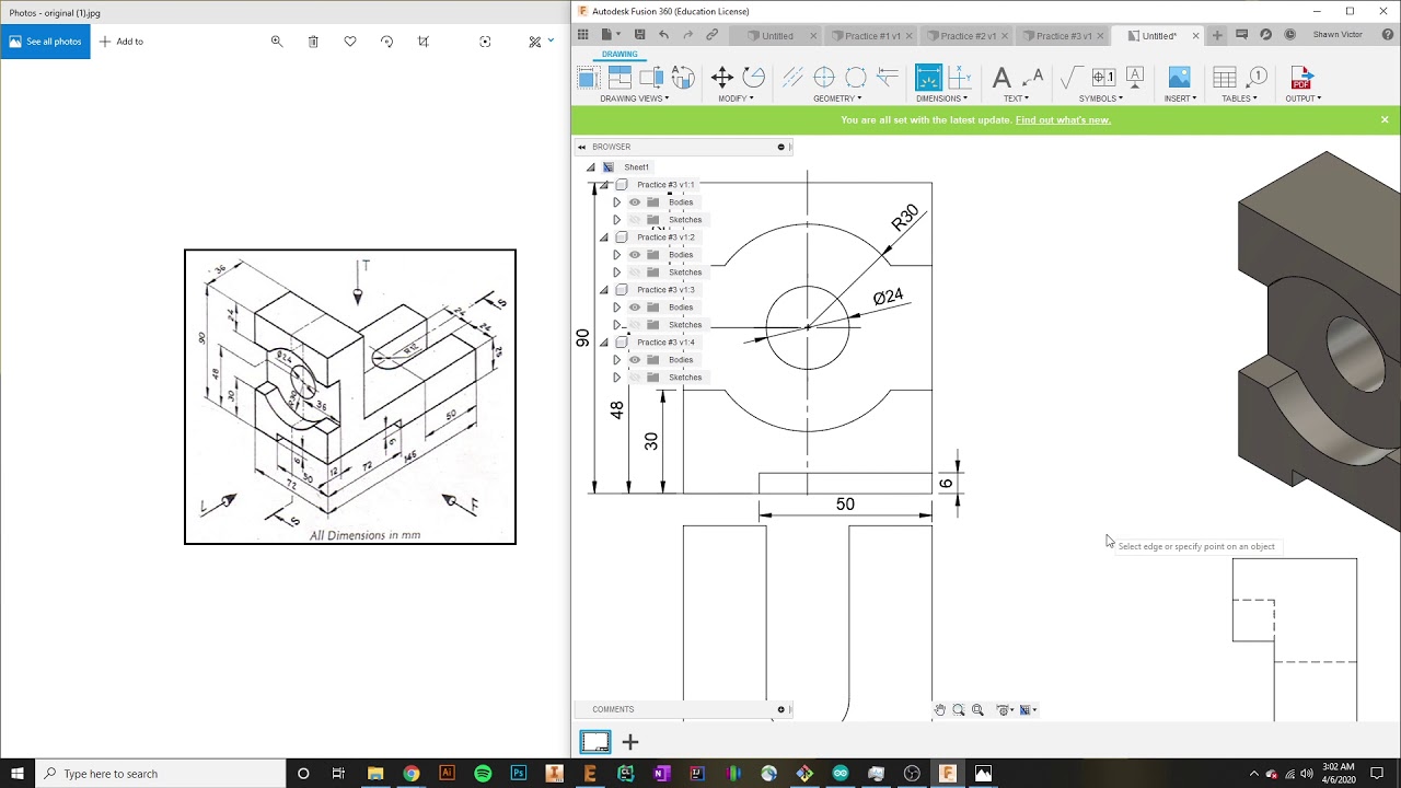 Fusion 360 Tutorial Part 5- Creating 2D Drawings - YouTube