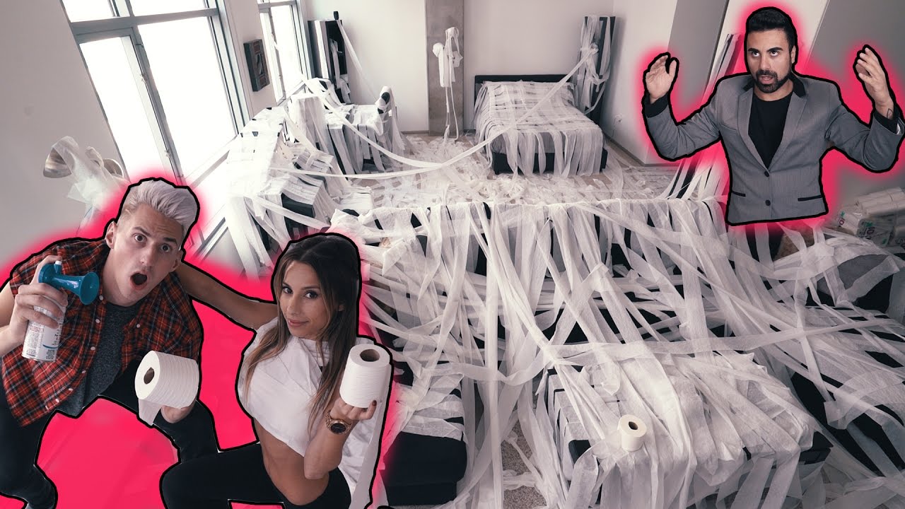EGGED & TEEPEED HIS APARTMENT! 135,000 ROLLS OF TP! *PRANK WARS* - YouTube