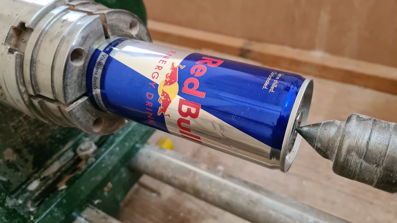 Unbelievable! Watch How You Can Woodturn a Red Bull Can! - YouTube