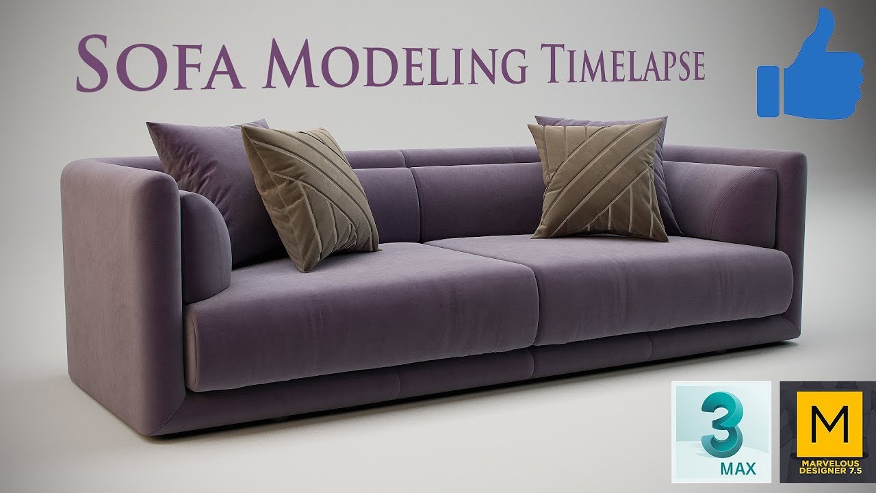 Sofa Modeling 2 Timelapse - 3Dmax File Download - YouTube