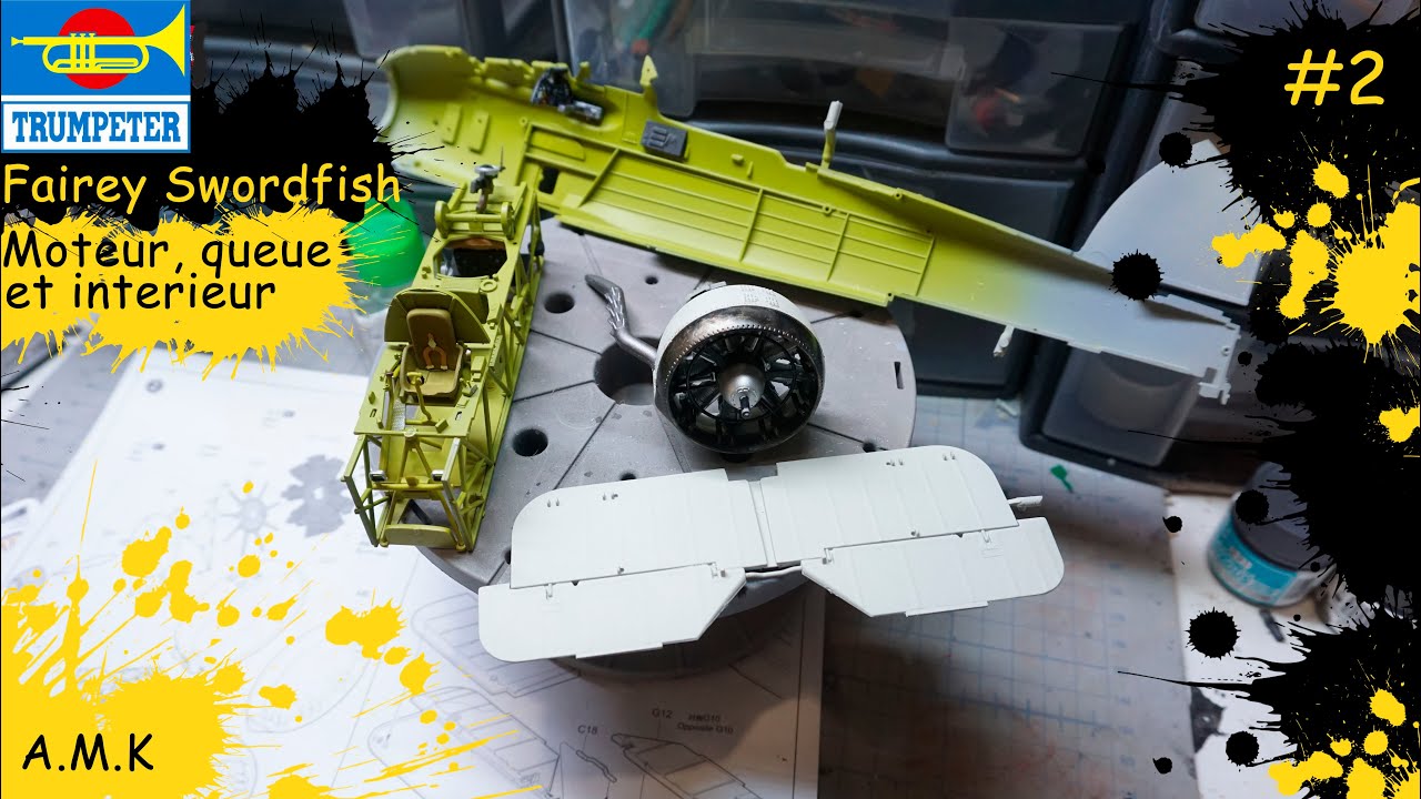 Trumpeter Fairey swordfish mkII 1/32: #2 Moteur, cockpit et queue ...